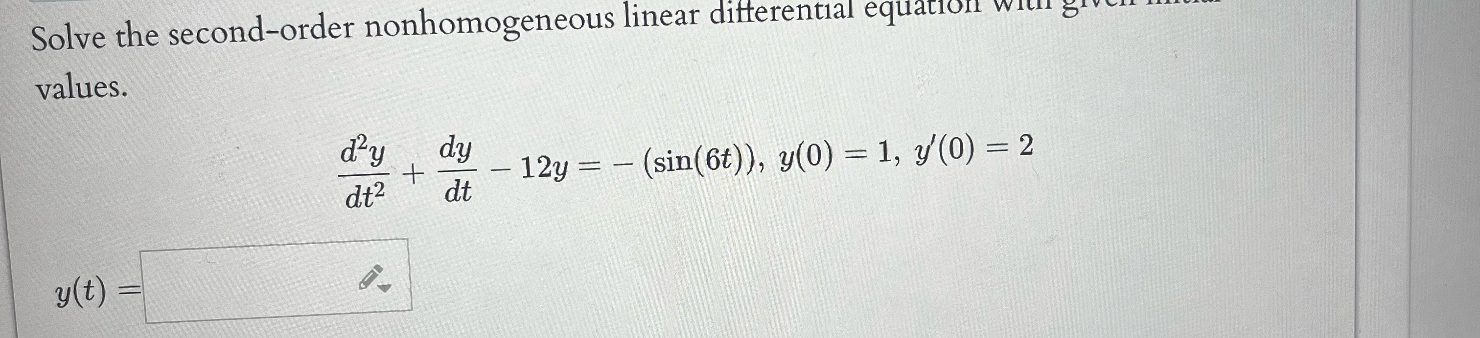 The Second Order Nonhomogeneous Linear Differential