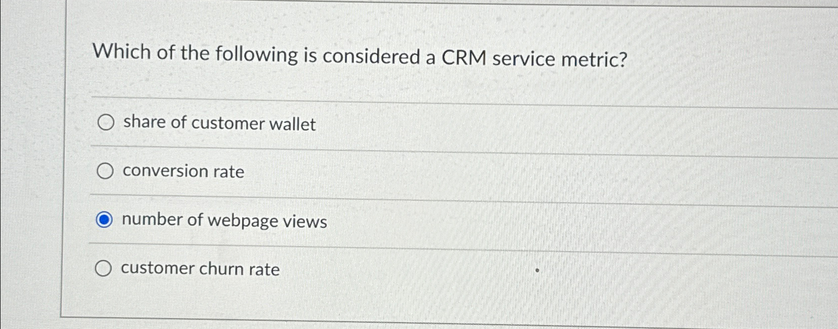 Solved Which of the following is considered a CRM service | Chegg.com