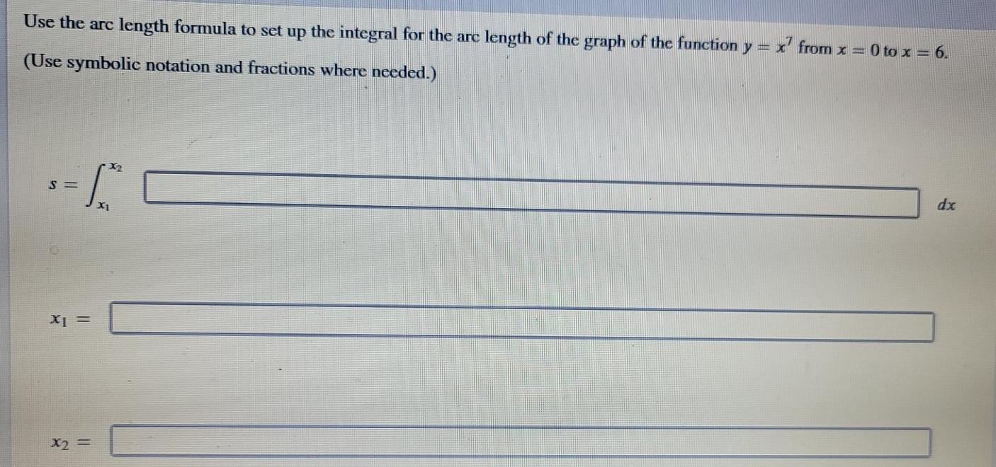 Solved Use the arc length formula to set up the integral for | Chegg.com
