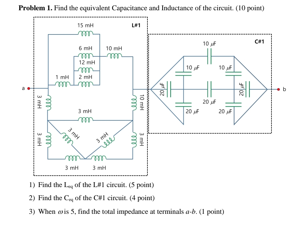 Solved Problem 1. ﻿Find the equivalent Capacitance and | Chegg.com