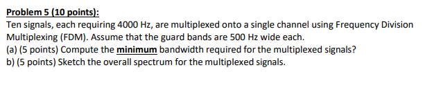 Solved Problem 5 (10 ﻿points):Ten signals, each requiring | Chegg.com