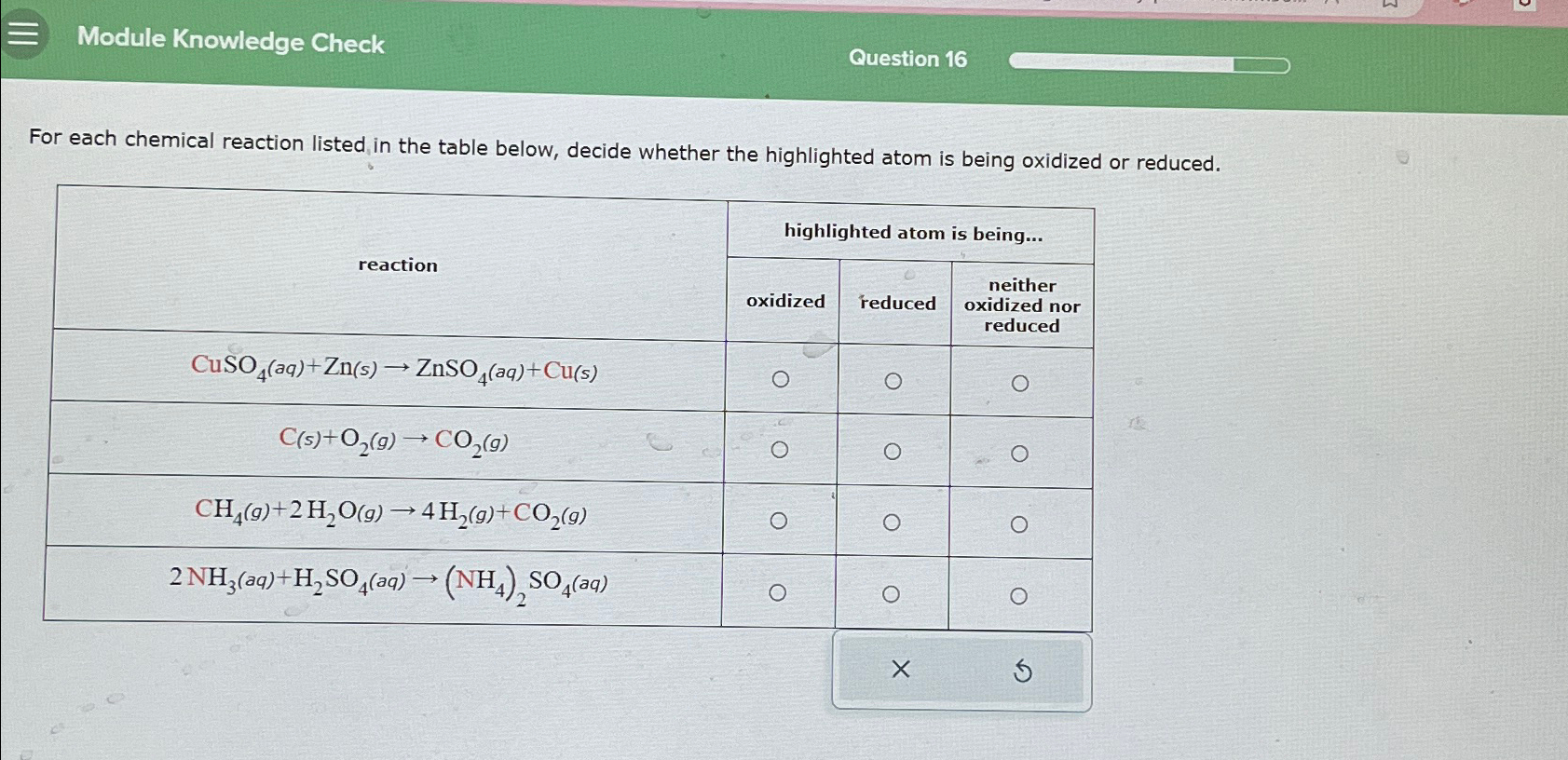 Module Knowledge CheckQuestion 16For each chemical | Chegg.com