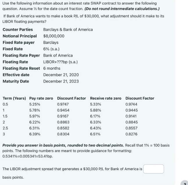 Use the following information about an interest rate | Chegg.com