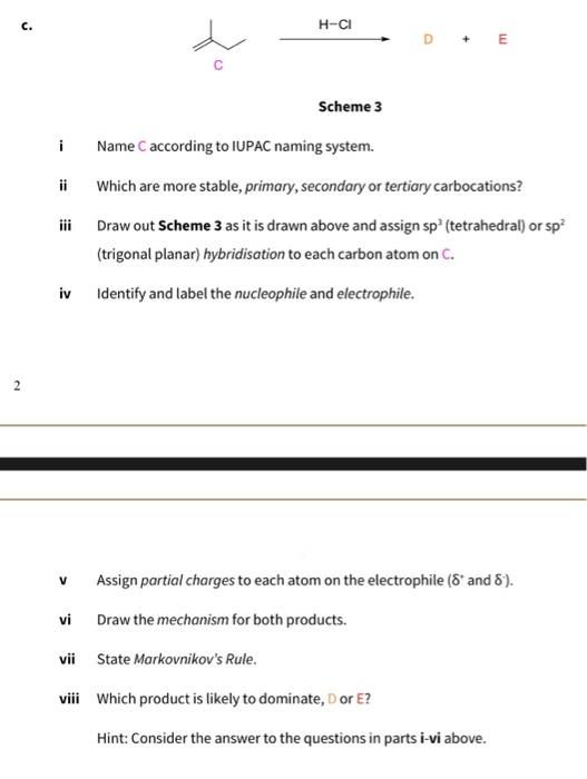 Solved Scheme 3 i Name C according to IUPAC naming system. | Chegg.com