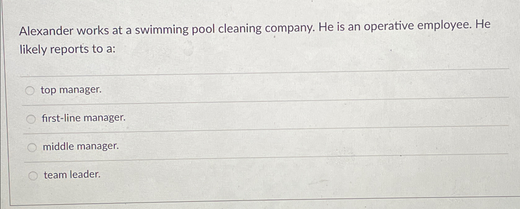 Solved Alexander works at a swimming pool cleaning company. | Chegg.com