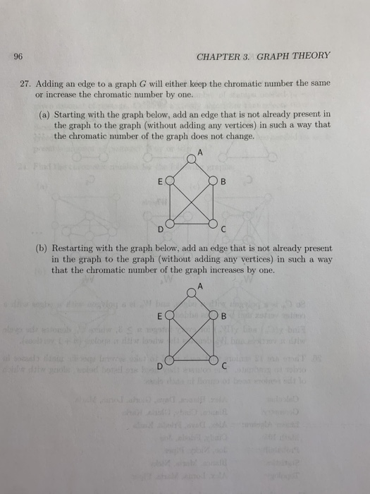 Solved CHAPTER 3. GRAPH THEORY 27. Adding an edge to a graph | Chegg.com
