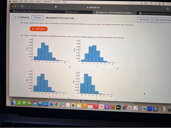 Solved a) Make a histogram showing the probsbility | Chegg.com