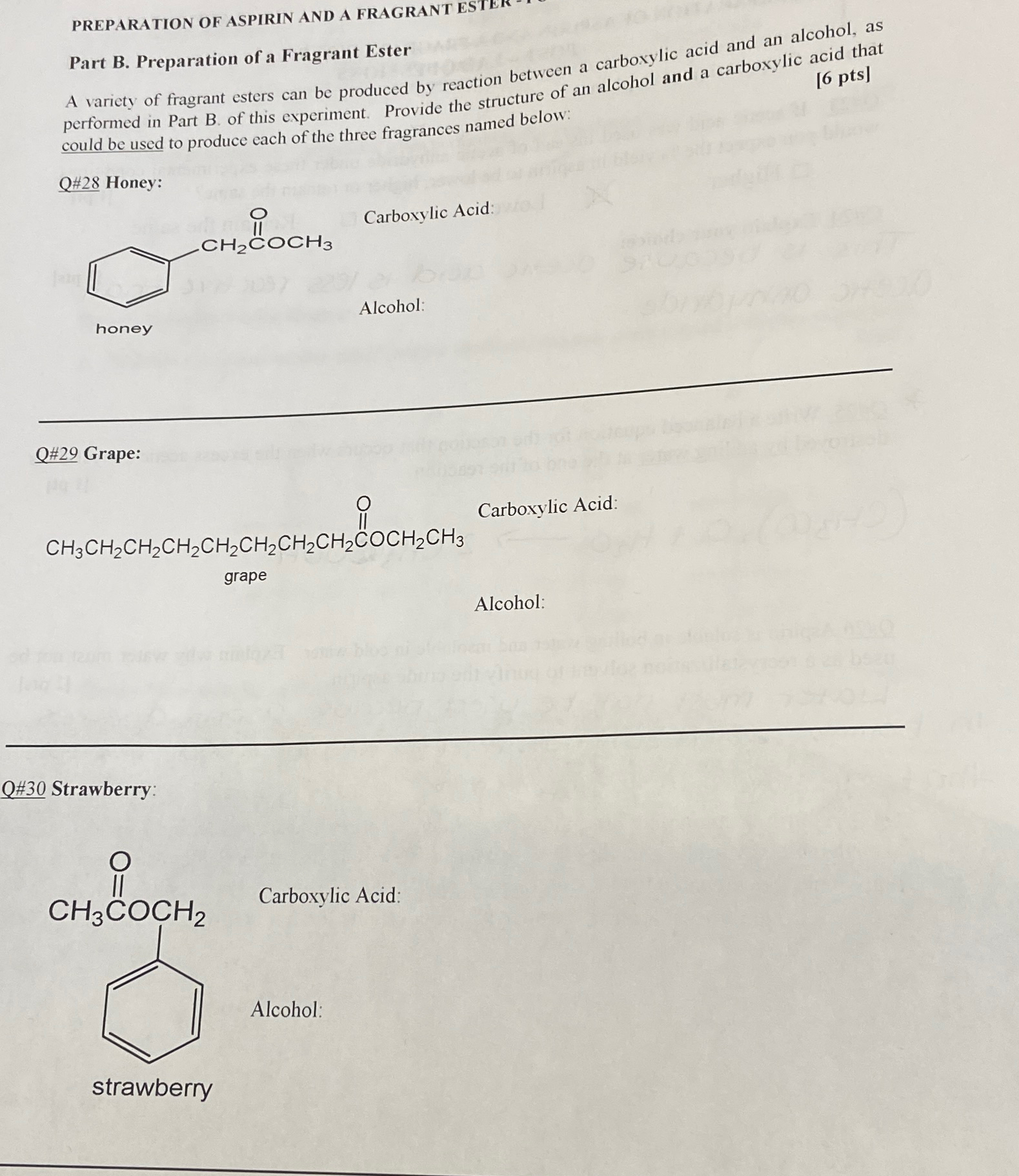Solved PREPARATION OF ASPIRIN AND A FRAGRANT ESPart B. | Chegg.com