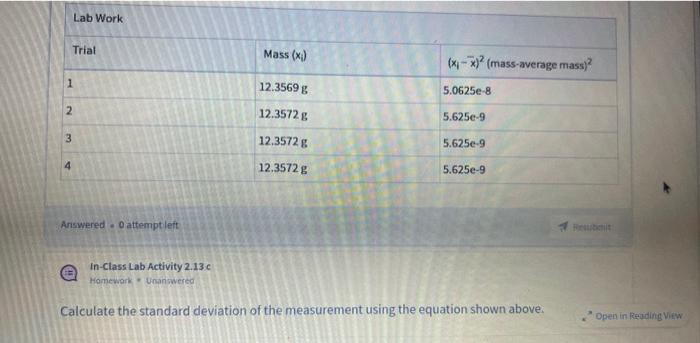 Solved Ariswered - 0 attemptileft In-Class Lab Activity | Chegg.com