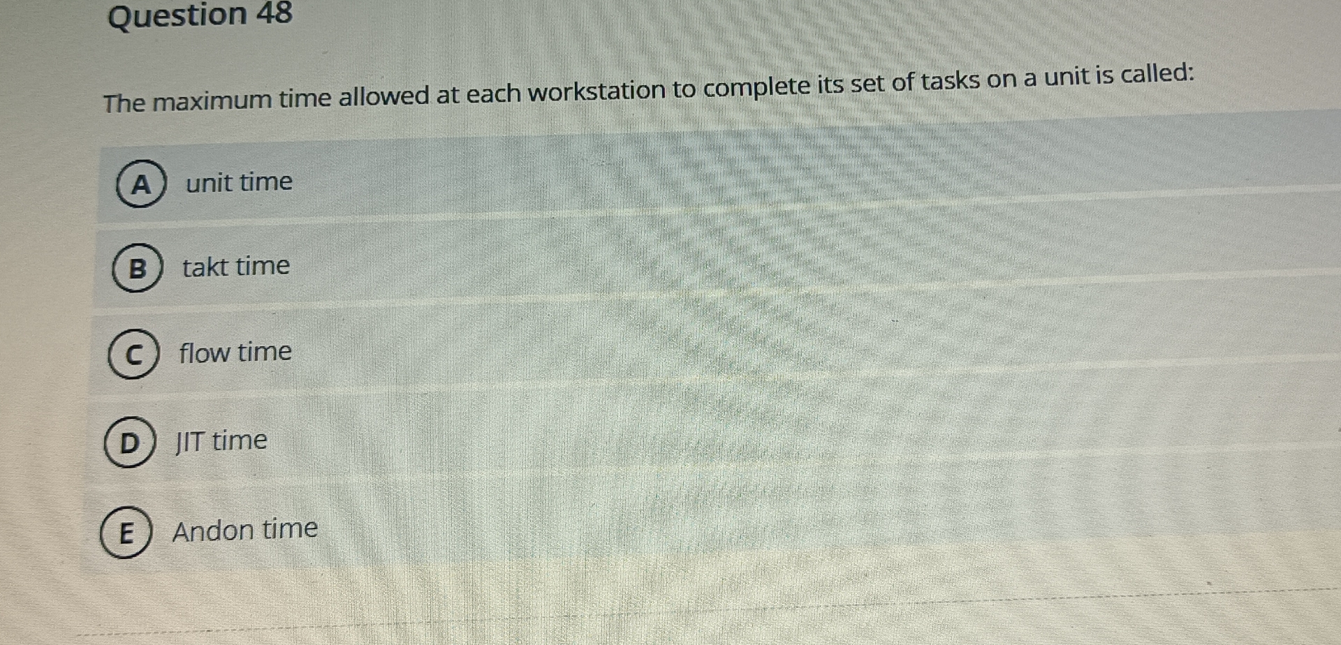 Solved Question 48The maximum time allowed at each | Chegg.com