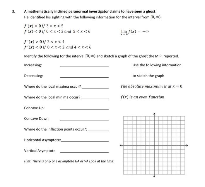Solved A mathematically inclined paranormal investigator | Chegg.com