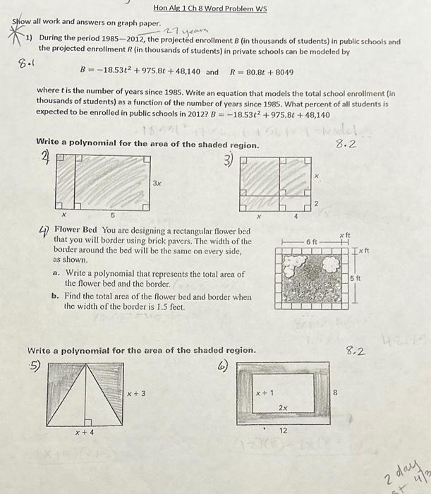 Solved w all work and answers on graph paper. 1) During the | Chegg.com