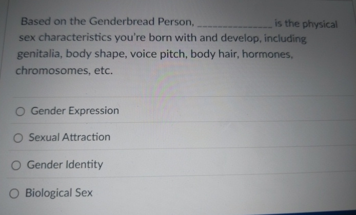 High Quality SOLUTION Based on the Genderbread Person, ﻿s the physical ...
