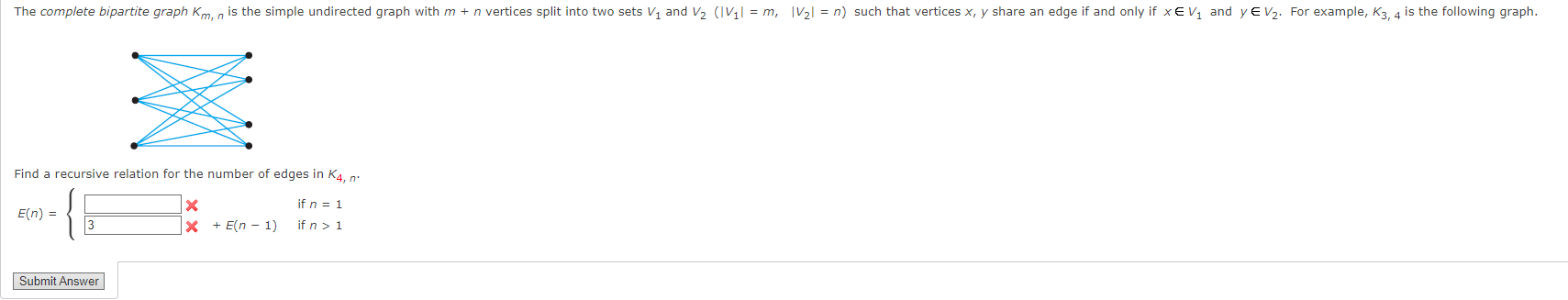 Solved The complete bipartite graph Km, ﻿n is the simple | Chegg.com