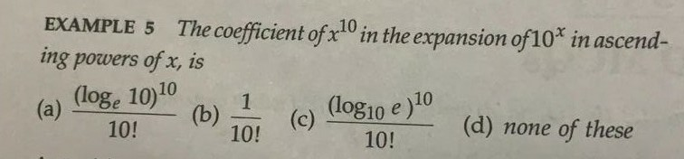 Solved EXAMPLE 5 The coefficient of x10 in the expansion of | Chegg.com