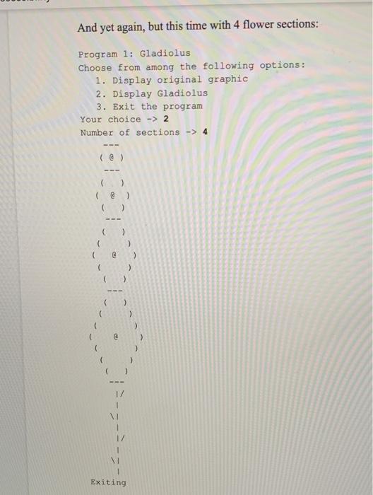 Solved And again, but this time with 3 flower sections: | Chegg.com
