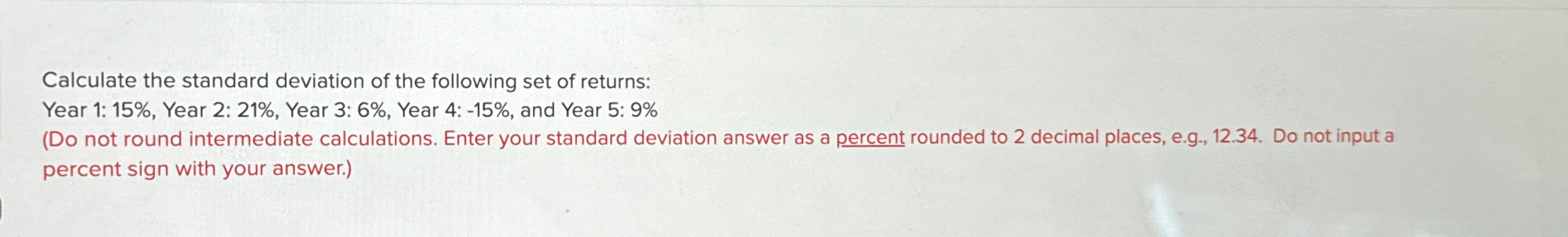 Solved Calculate the standard deviation of the following set | Chegg.com