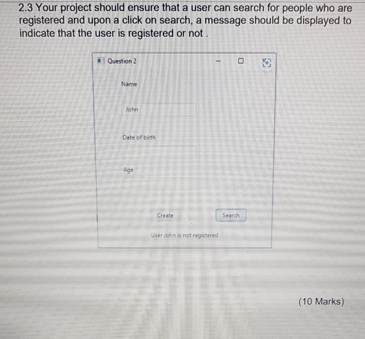 Create an Age keeping App modelled with the following | Chegg.com