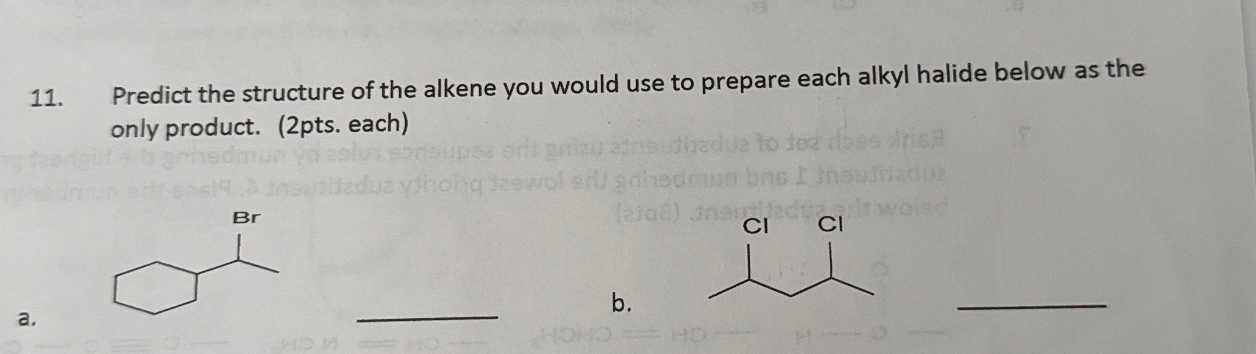 Solved Predict the structure of the alkene you would use to | Chegg.com
