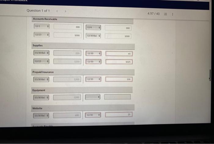 Solved Question 1 of 1 4.97/40≡ | Chegg.com