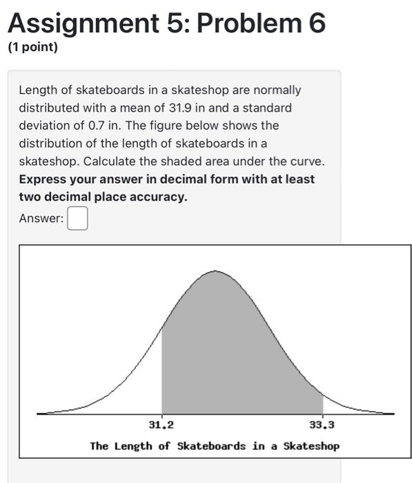 Solved Assignment 5: Problem 6 (1 point) Length of | Chegg.com