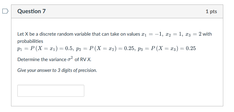 Solved Question 7Let x ﻿be a discrete random variable that | Chegg.com