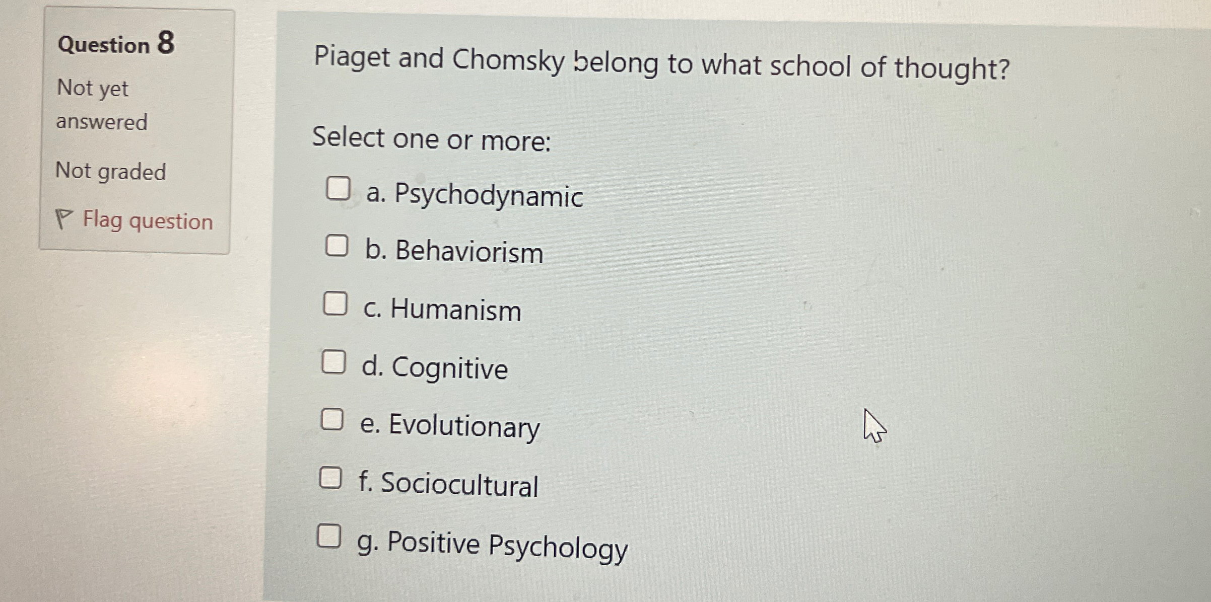 Solved Question 8 ﻿Not yet answered Not graded Flag question | Chegg.com
