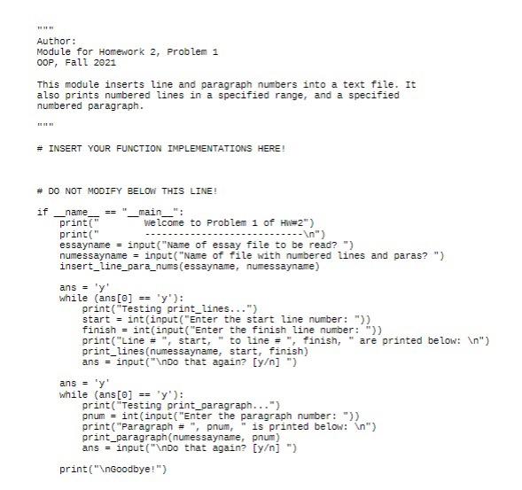 Solved Problem 1 (22 points Numbering lines in a text file. | Chegg.com