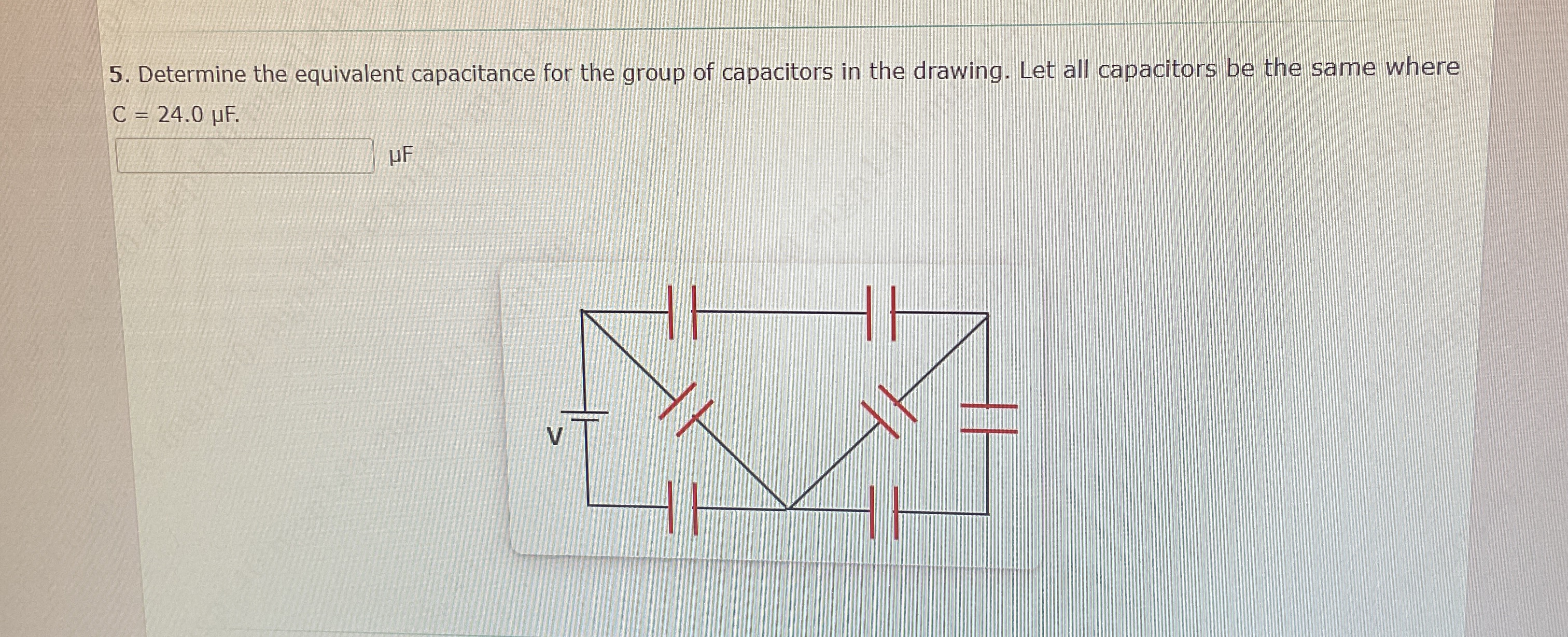 [Solved]: Determine the equivalent capacitance for the group