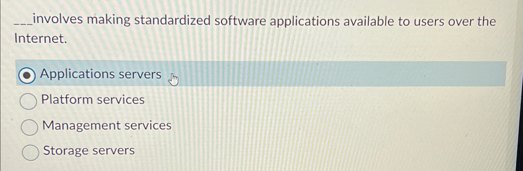 Solved involves making standardized software applications | Chegg.com