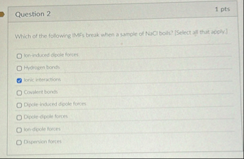 Solved Question 21 ﻿ptsWhich of the following IMFs break | Chegg.com