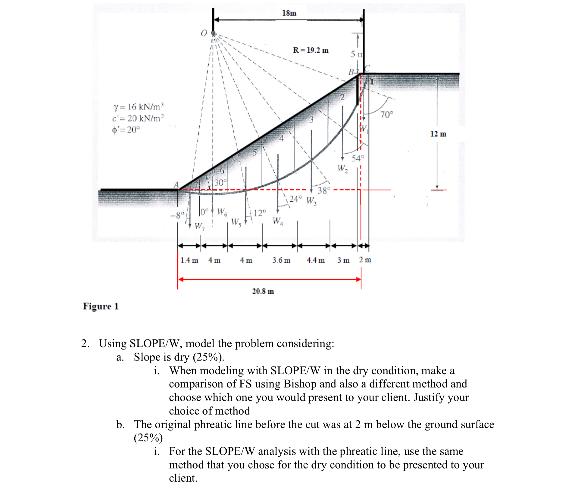 Solved Figure 12. ﻿Using SLOPE/W, ﻿model the problem | Chegg.com