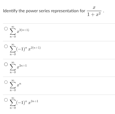 Solved Identify the power series representation for x1+x2. | Chegg.com