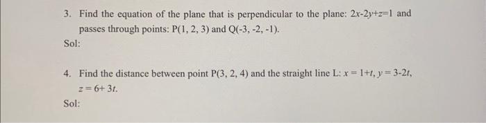 Solved Solve the exercises using Dot product and Cross | Chegg.com