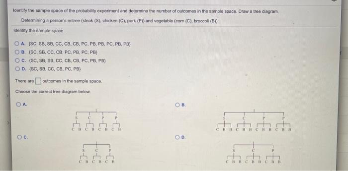 Solved Identify the sample space of the probability | Chegg.com