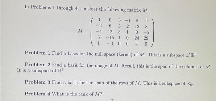 Solved In Problems 1 through 4 , consider the following | Chegg.com