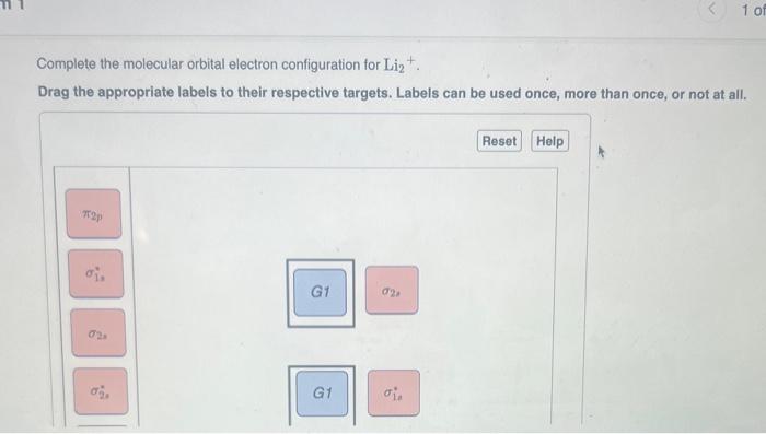 Solved Complete The Molecular Orbital Electron Configuration