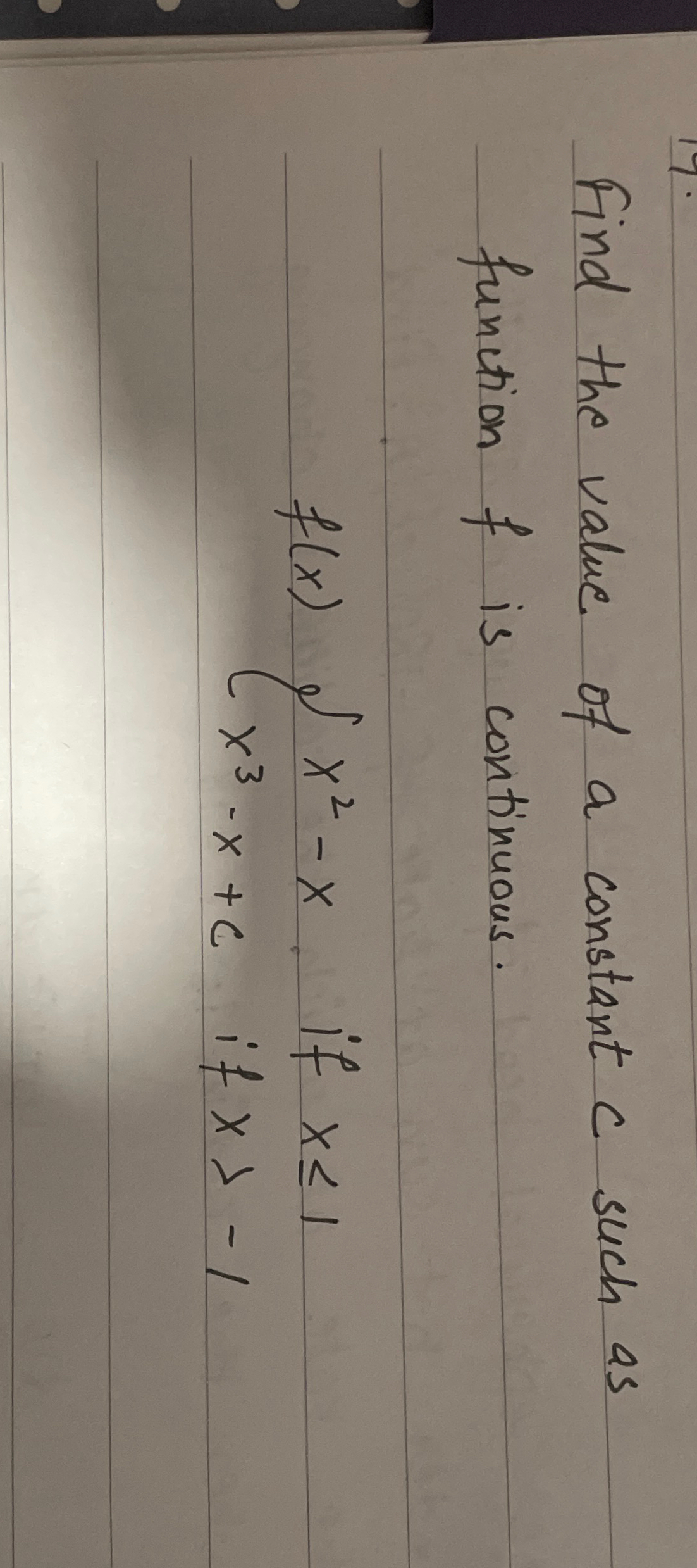 Solved Find the value of a constant c ﻿such as function f | Chegg.com