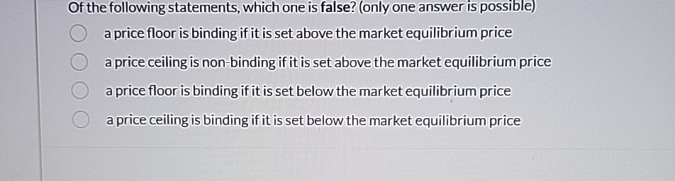 Solved Of the following statements, which one is false? | Chegg.com
