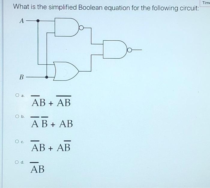 Solved What is the simplified Boolean equation for the | Chegg.com