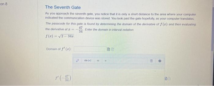 Solved The Seventh Gate As you approach the seventh gate, | Chegg.com