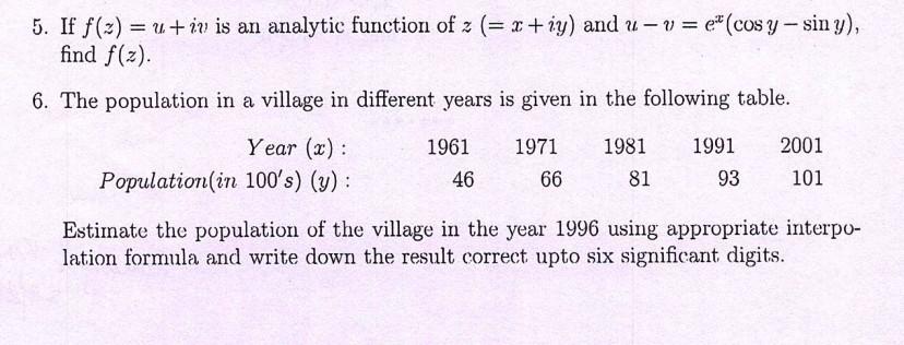Solved 5. If f(z)=u+iv is an analytic function of z(=x+iy) | Chegg.com