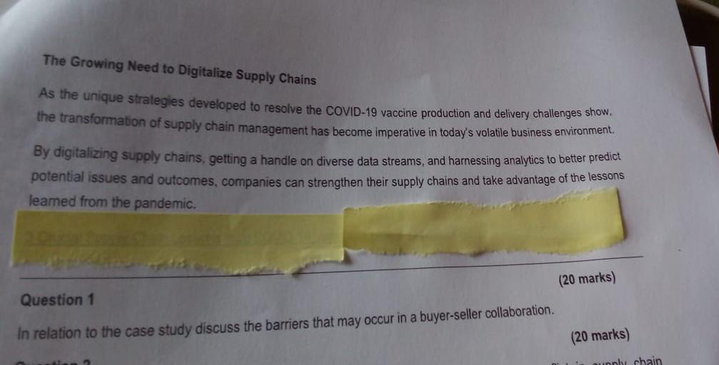 Solved Lesson Learnt Producing and Distributing CoVib-19 | Chegg.com