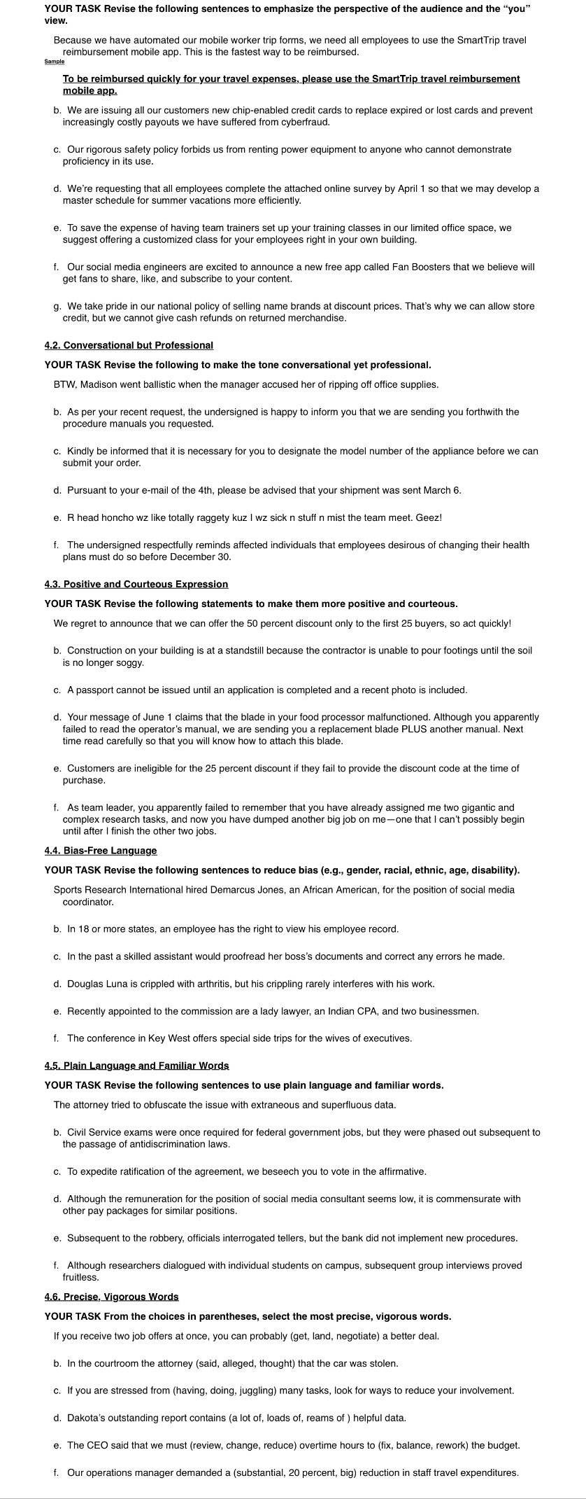 Solved YOUR TASK Revise the following sentences to emphasize | Chegg.com