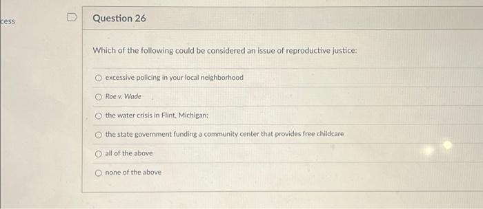 cess Question 26 Which of the following could be | Chegg.com