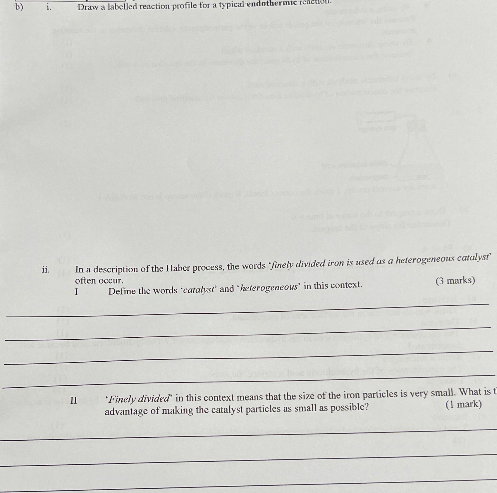 Solved b) ﻿i. ﻿Draw a labelled reaction profile for a | Chegg.com