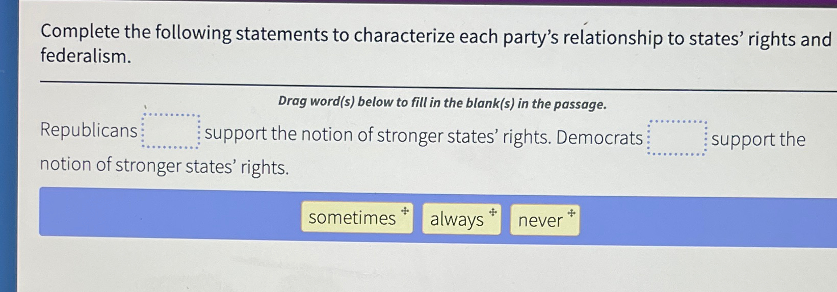 Solved Complete the following statements to characterize | Chegg.com