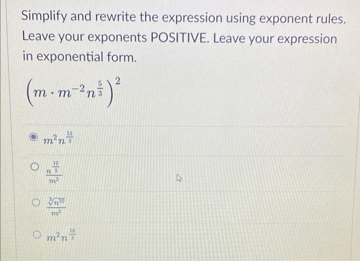 Solved Simplify and rewrite the expression using exponent | Chegg.com