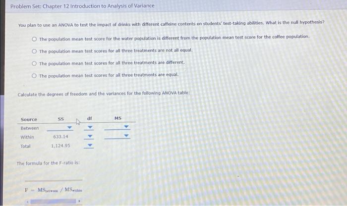 Solved Problem Set: Chapter 12 Introduction to Analysis of | Chegg.com