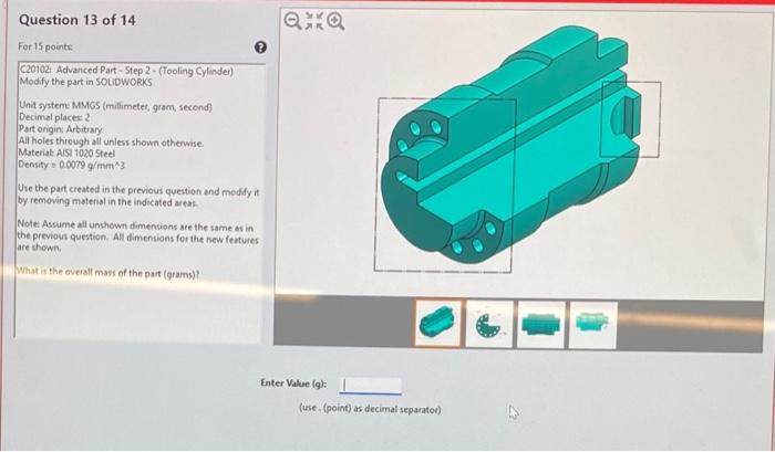 C20102: Advanced Part - Step 2- (Tooling Cylinder) | Chegg.com